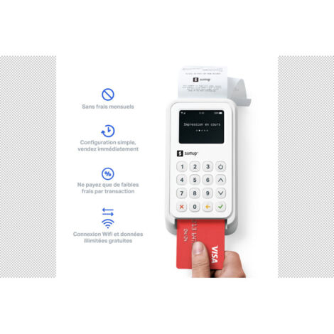 Sumup 3g+ payment indoor/outdoor wi-fi + 3g smart card reader kit white