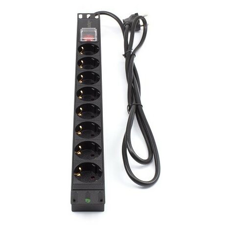 19" 8 X Schuko Rack Power Strip With Switch For Networking