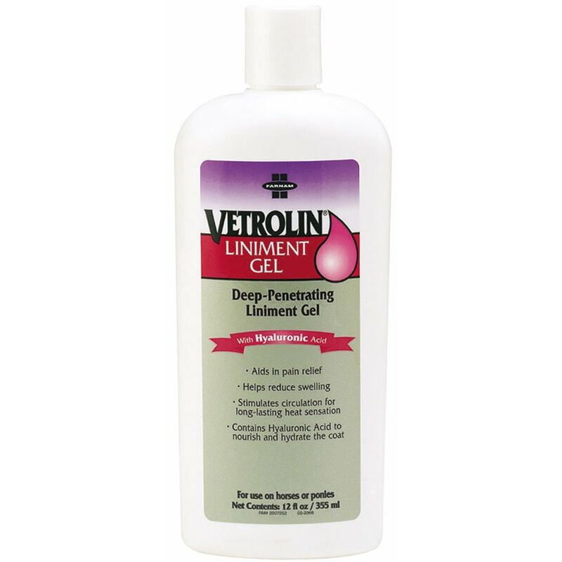 VETROLIN LINIMENT GEL avec acide hyaluronique et MSM pour chevaux 355 ml