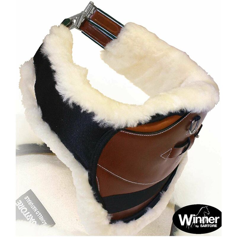 Sangle en agneau naturel avec insert élastique