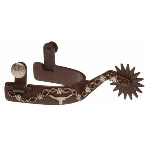 Eperons western en fer bruni Modèle Chain Horn