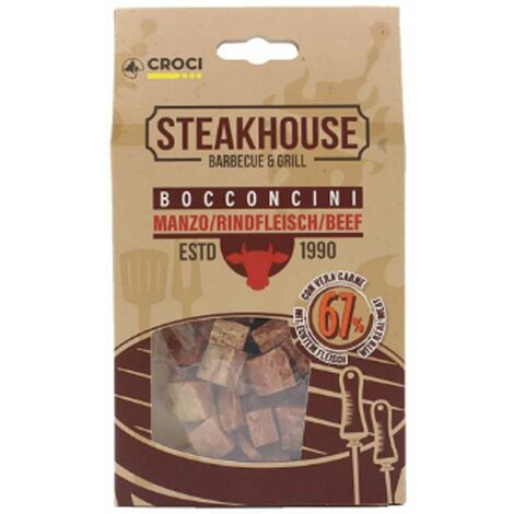Snack Steakhouse Beef Chunks 12 paquets de 100g chacun