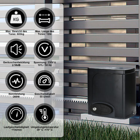 Hengda Motor para cancelas correderas + 2 mandos a distancia - Potencia ...