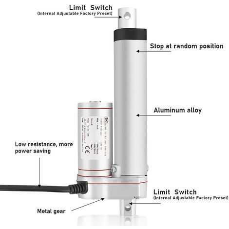 (Deactive) Hengda 1500N Actuador Motor Lineal Cilindro Eléctrico DC 12V ...