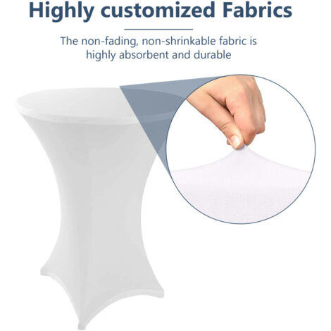 Hengda Set di 5 coperture bianche per tavolo pieghevole alto Ø 80 cm 105 CM