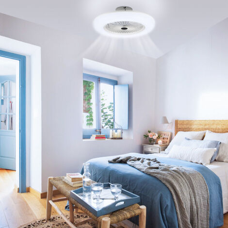Hengda Ventilatore a soffitto con led Bianco - Tondo con telecomando ...