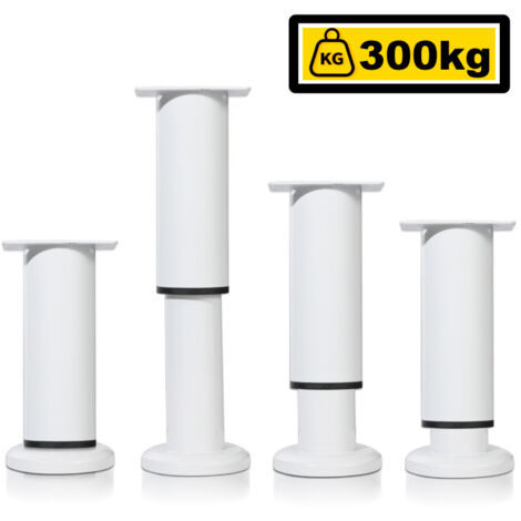 Hengda 4X Piedini per mobili 12-18cm estensibili (bianco) Piedi del ...