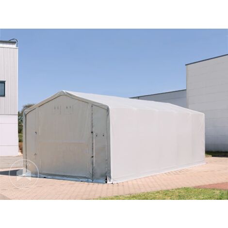 8x10m hangar TOOLPORT, PVC 850 N, H. 4m avec porte actionnée par traction