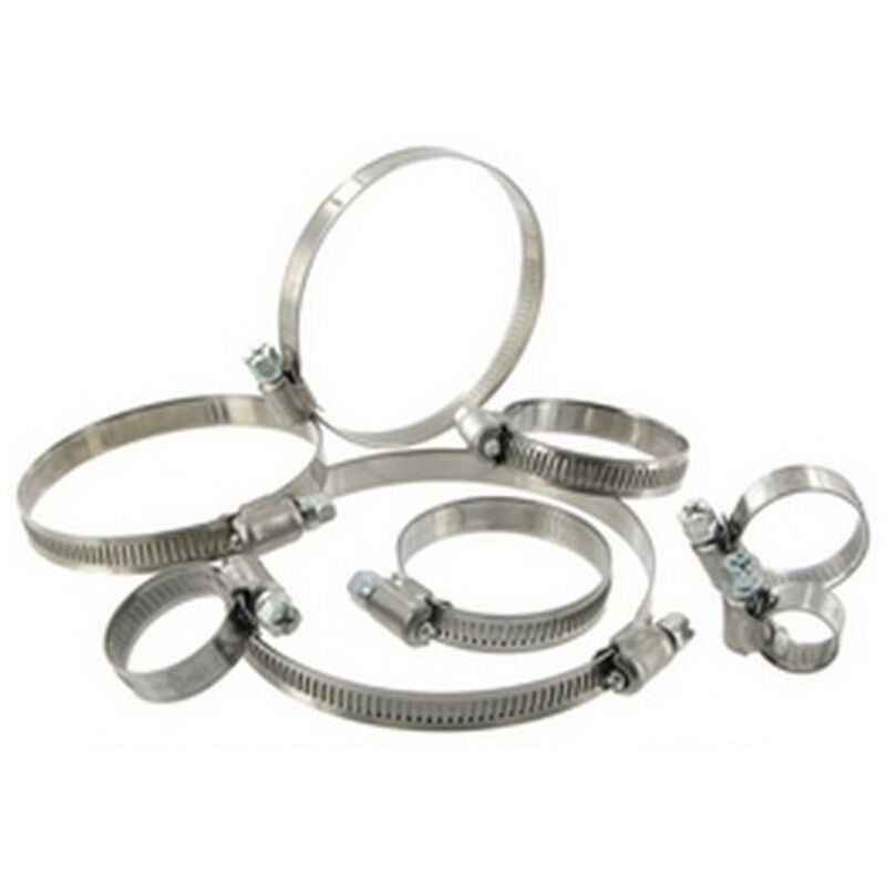 Collier de durite 40-60 bande et capot inox sachet de 10 colliers