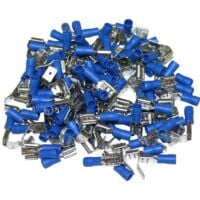 COSSES ELECTRIQUES DOUBLES BLEUES 6.3 - SACHET DE 50 COSSES