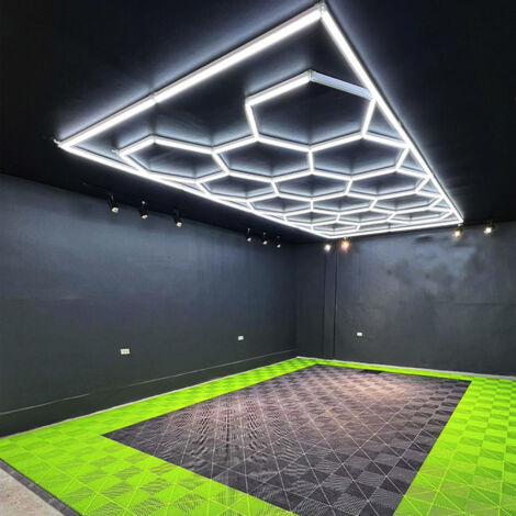 Luci LED esagonali a soffitto per officina SOGI LAM-ES14 - 14 esagoni ...