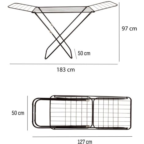 JARDIN202 - Tendedero Metálico de Ropa Plegable Incluye 20 Pinzas ...
