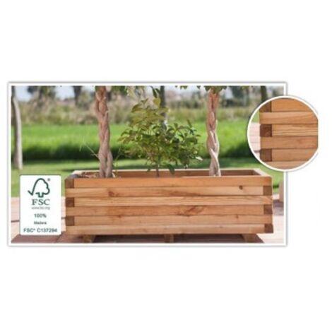 Faura - FAURA - Macetero de Madera Rectangular Grande - Grande