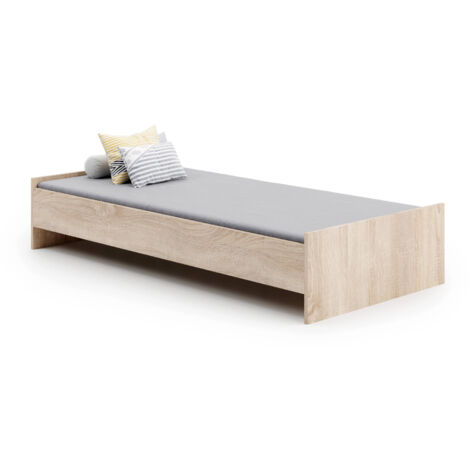 Dmora Cama individual moderna con cabecero, cama individual adecuada ...