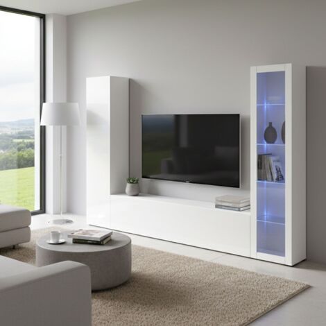 Dmora - Pared Equipada Dekda, Conjunto de salón Mueble de TV con 3 ...