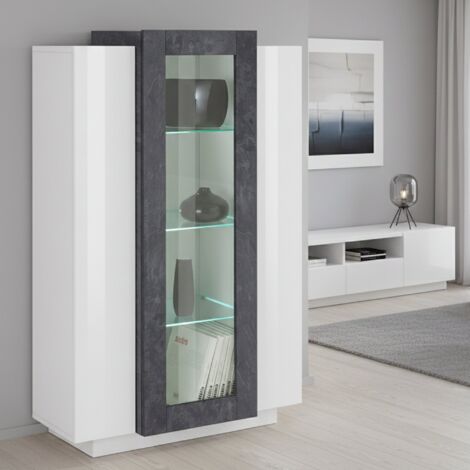 Vitrina Kevin, Mueble Expositor 7 Estantes, Hecho en Italia, 38x80x121h ...