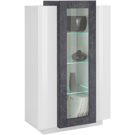 Vitrina Kevin, Mueble Expositor 7 Estantes, Hecho en Italia, 38x80x121h ...