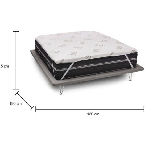 Dmora - Topper cuadrado y medio Dabas, Topper renueva colchón con funda ...