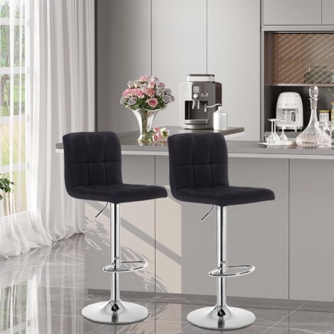 Lot de 4 Tabourets Bar WOLTU， Tabouret Siège en Lin et Pied en Métal ...