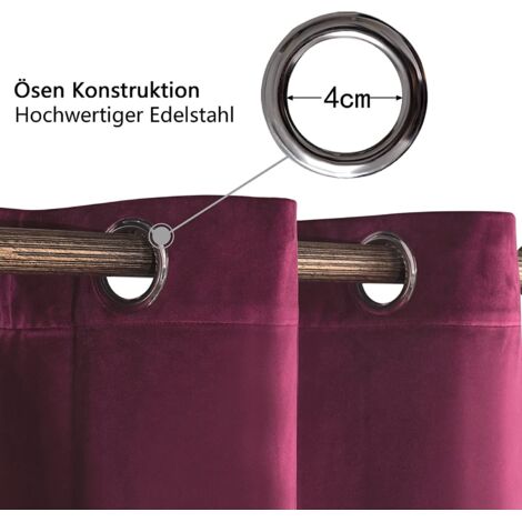 Lot de 2 Rideau Occultant avec œillets WOLTU, Rideaux en Velours de ...