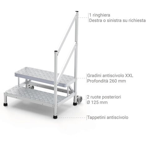 Scalino 2 gradini - Altezza max. lavoro 2.50m - Larghezza 1.05m - MP2 ...