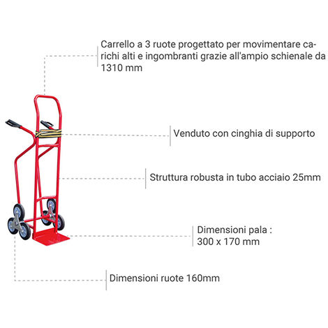 Carrello a 3 ruote per carichi elevati e ingombranti - 810009645