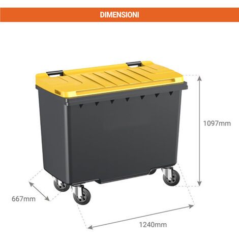 Conteneur 500 litres à préhension frontale - Couleur du couvercle ...