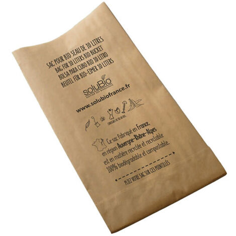 Lot de 300 sacs krafts compostables pour seau à compost 10 litres - C060003