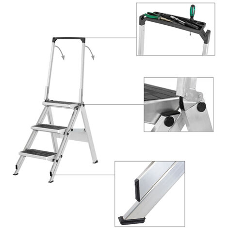 Scalino e pedana 3 gradini - altezza massima di lavoro 2.70m - 6061/03