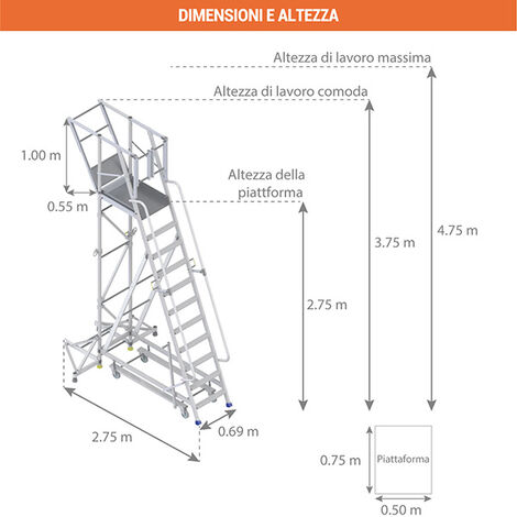 Piattaforma d'accesso frontale camion - Altezza d'accesso 3.75m - ER11 ...