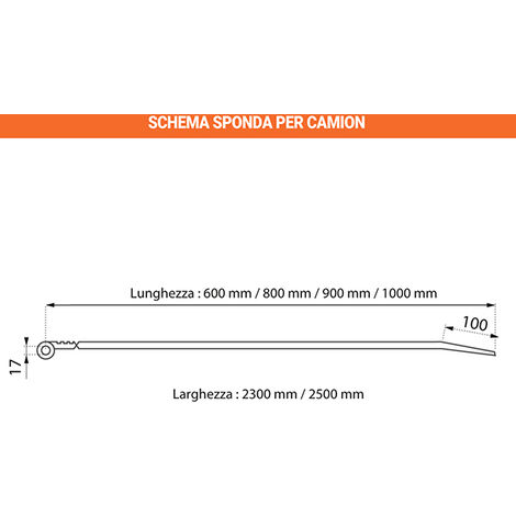 Sponda per camion - Lunghezza 600mm / Larghezza 2300mm - Portata max ...