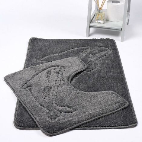 Dolphin Bath Mat 2 Piece Set Non-Slip Pedestal and Bath Mat Toilet ...