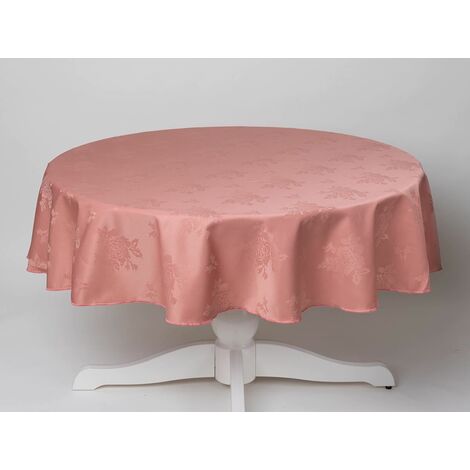 Damask Rose Tablecloth 70" Rectangle For Dining Table Easycare