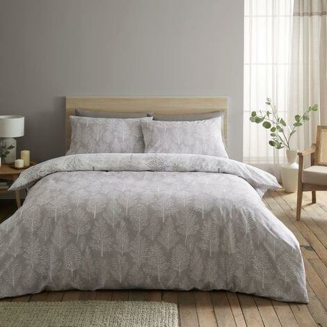 Catherine Lansfield Wilda Tree Reversible Duvet Cover Set Natural - Single