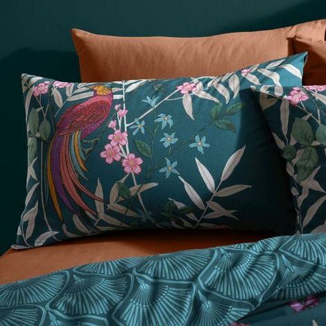 Catherine Lansfield Tropical Floral Birds Single Duvet Cover Bedding ...