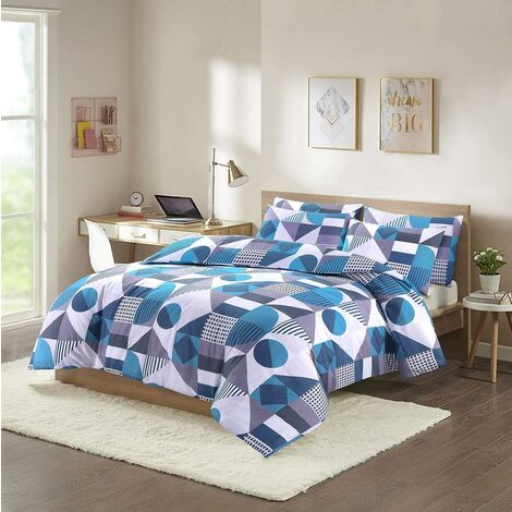 Modern Geometric Single Bedding Duvet Cover Set Modern Style Blue ...