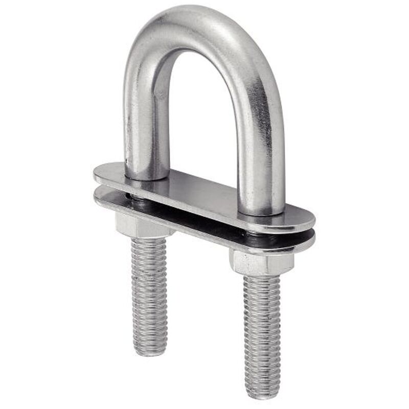 Etrier en U - Avec double plaque - Inox A4 5x78 mm - Boîte de 5