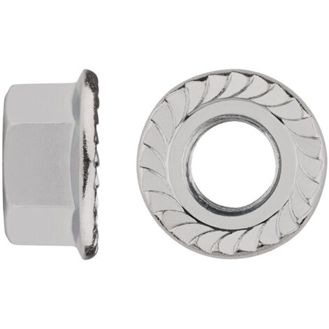 Boite de 250 - Écrou hexagonal à embase crantée - Inox A2 M8