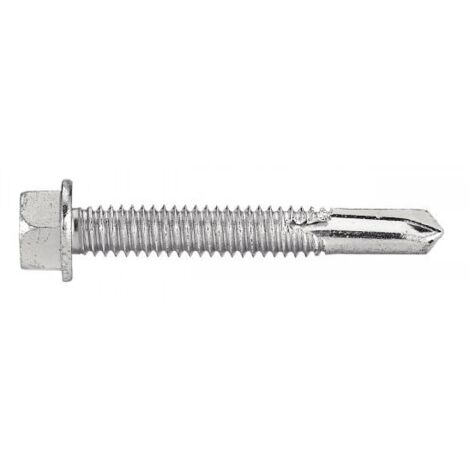 Vis autoperceuses tête hexagonale avec foret long N°4 - Acier Zn 5,5x32 ...