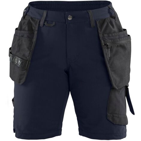 Short de travail artisan stretch 4D femme 7183 - Marine foncé/Noir S ...