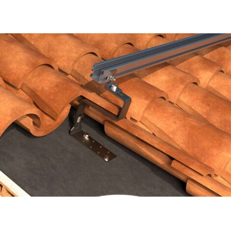 Crochet de toit réglable pour tuile canal - Inox A2 40-80 - Boite de 1