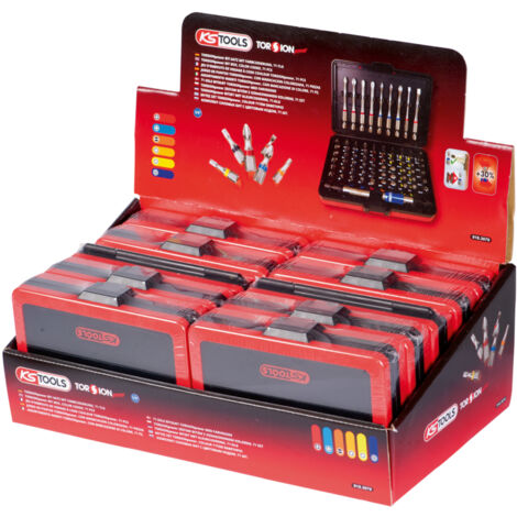 KS Tools - Présentoir de 10 jeux d'embouts de vissage à code couleur ...