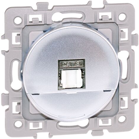 Prise RJ45 Cat6A grade 3 TV - SQUARE Couleur Silver