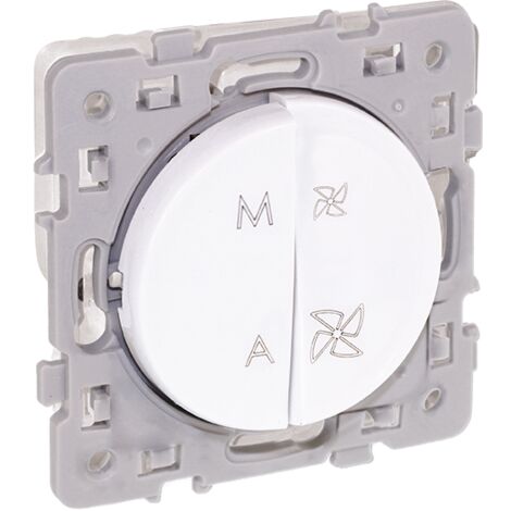 Interrupteur VMC 2 vitesses + interrupteur marche/arrêt - Blanc ...
