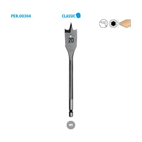 Mèche plate bois perçage Classic ø 28 Long. 150mm