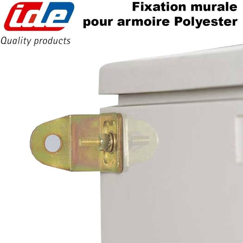 4 supports de fixation murale pour coffret polyester