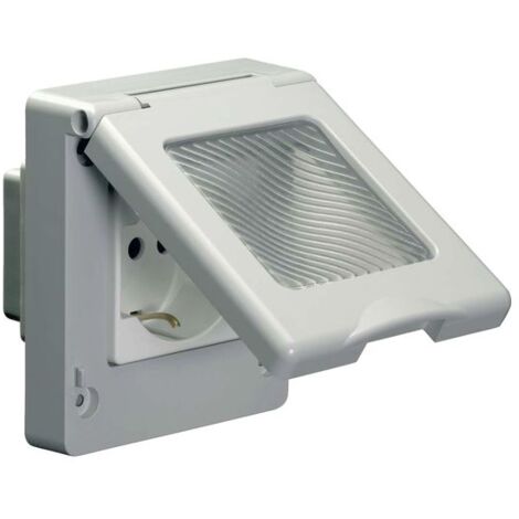 Prise française sur support avec capot 2P+T 16A 220-250V IP55