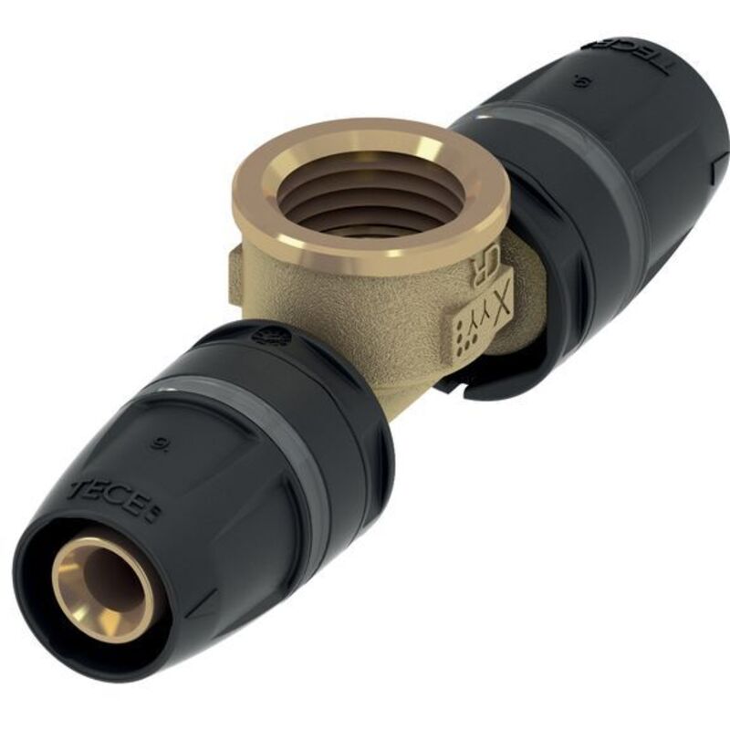 TECElogo Push T-Stück IG, Standard Messing, 8610402