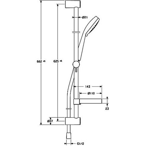 HANSA HANSAPRISMA Brausebatterie mit Brausegarnitur, kürzbar,