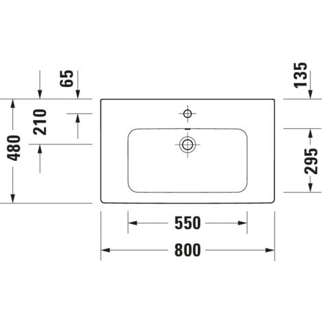 Duravit D-Code Waschtisch, mit Hahnloch, mit Überlauf,